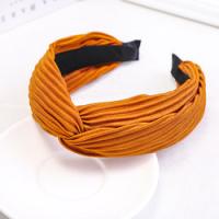 China Fabric Cross Knot Hair Band 7cm Wide Elastic Headband for Women 9 Colors for sale