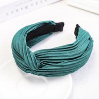 China Fabric Cross Knot Hair Band 7cm Wide Elastic Headband for Women 9 Colors for sale