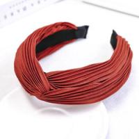 China Fabric Cross Knot Hair Band 7cm Wide Elastic Headband for Women 9 Colors for sale