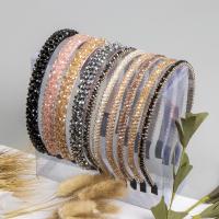China Crystal Hair Bands Headbands Hand Made Luxury 1.5cm Width Hoop for Women Girls Wedding Party for sale