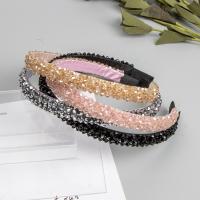 China Crystal Hair Bands Headbands Hand Made Luxury 1.5cm Width Hoop for Women Girls Wedding Party for sale