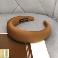 China Solid Color Wide Edge Sponge Hair Band for Women 4cm Wide Comfortable Headband for sale