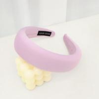 China Solid Color Wide Edge Sponge Hair Band for Women 4cm Wide Comfortable Headband for sale