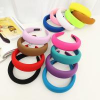 China Candy Color Women Sponge Headband 4cm Wide Edge Makeup Hairbands Korean Hair Accessories for sale