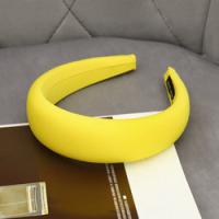 China Candy Color Women Sponge Headband 4cm Wide Edge Makeup Hairbands Korean Hair Accessories for sale