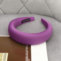China Candy Color Women Sponge Headband 4cm Wide Edge Makeup Hairbands Korean Hair Accessories for sale