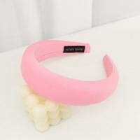 China Candy Color Women Sponge Headband 4cm Wide Edge Makeup Hairbands Korean Hair Accessories for sale