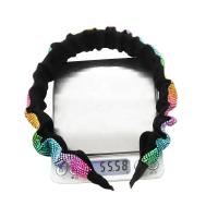 China Wrinkled Shiny Diamond Hairbands for Women Girls 1.5cm 3cm Elastic Non Slip Headband for sale