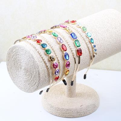 China Rhinestone Hairband Bling Headband Luxury Crystal Women Hair Accessory 15x12cm for sale