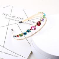 China Rhinestone Hairband Bling Headband Luxury Crystal Women Hair Accessory 15x12cm for sale