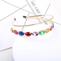 China Rhinestone Hairband Bling Headband Luxury Crystal Women Hair Accessory 15x12cm for sale