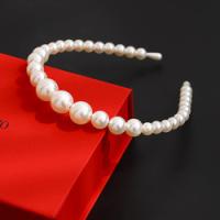 China Luxury Pearl Hairband for Women Elegant Handmade Plastic Pearl Headband for Short Hair Daily Party Use for sale