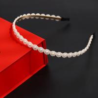 China Luxury Pearl Hairband for Women Elegant Handmade Plastic Pearl Headband for Short Hair Daily Party Use for sale