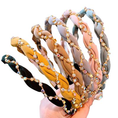 China Handmade Pearl Crystal Rhinestone Hair Band European Style Adult Size 6 Colors for Women Girls for sale