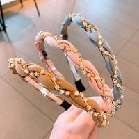 China Handmade Pearl Crystal Rhinestone Hair Band European Style Adult Size 6 Colors for Women Girls for sale