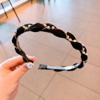 China Handmade Pearl Crystal Rhinestone Hair Band European Style Adult Size 6 Colors for Women Girls for sale