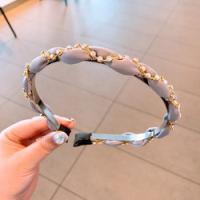 China Handmade Pearl Crystal Rhinestone Hair Band European Style Adult Size 6 Colors for Women Girls for sale