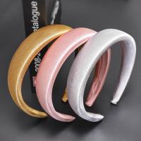 China Milk Sponge Velvet Cloth Headband for Women Candy Colors 3cm Wide 32g for sale