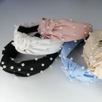 China Wholesale Fabric Knot Pearl Plastic Headband for Women Girls Adjustable Size 10 Colors for sale
