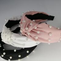 China Wholesale Fabric Knot Pearl Plastic Headband for Women Girls Adjustable Size 10 Colors for sale