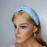 China Wholesale Fabric Knot Pearl Plastic Headband for Women Girls Adjustable Size 10 Colors for sale