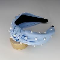 China Wholesale Fabric Knot Pearl Plastic Headband for Women Girls Adjustable Size 10 Colors for sale