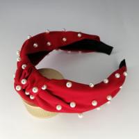 China Wholesale Fabric Knot Pearl Plastic Headband for Women Girls Adjustable Size 10 Colors for sale