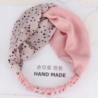 China Metal Hair Hoop Headband Cross Wave Point Cloth Hairband Women 7cm Wide Flexible for sale