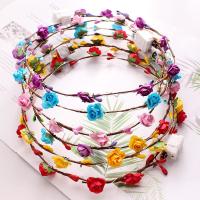 China Luminous LED Flower Crown Headband 65cm Christmas Hair Accessories for Women for sale