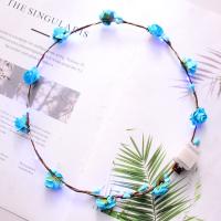 China Luminous LED Flower Crown Headband 65cm Christmas Hair Accessories for Women for sale