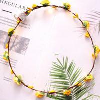 China Luminous LED Flower Crown Headband 65cm Christmas Hair Accessories for Women for sale