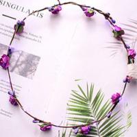 China Luminous LED Flower Crown Headband 65cm Christmas Hair Accessories for Women for sale