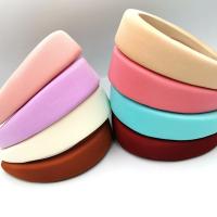 China Milk Silk Fabric Sponge Hairband 16x15cm Elastic Headband for Women 27 Colors for sale