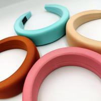 China Milk Silk Fabric Sponge Hairband 16x15cm Elastic Headband for Women 27 Colors for sale