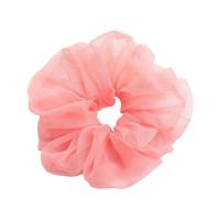 China Black Organza Oversized Scrunchie Ponytail Holders Elastic Hair Band Ties 17cm for sale