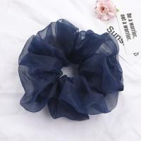 China Black Organza Oversized Scrunchie Ponytail Holders Elastic Hair Band Ties 17cm for sale