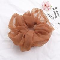 China Black Organza Oversized Scrunchie Ponytail Holders Elastic Hair Band Ties 17cm for sale