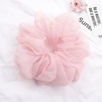 China Black Organza Oversized Scrunchie Ponytail Holders Elastic Hair Band Ties 17cm for sale
