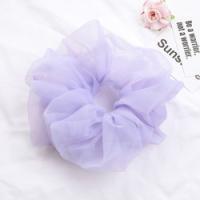 China Black Organza Oversized Scrunchie Ponytail Holders Elastic Hair Band Ties 17cm for sale