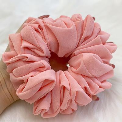 China Oversized Chiffon Seersucker Hair Scrunchies 15cm Muslim Hijab Scrunchie for Women for sale