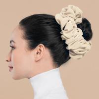 China Oversized Chiffon Seersucker Hair Scrunchies 15cm Muslim Hijab Scrunchie for Women for sale