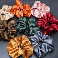 China Wholesale Satin Scrunchies for Women 15cm Fabric Elastic Hair Ties Solid Color for sale