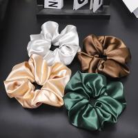 China Wholesale Satin Scrunchies for Women 15cm Fabric Elastic Hair Ties Solid Color for sale