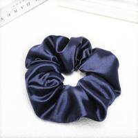China Wholesale Satin Scrunchies for Women 15cm Fabric Elastic Hair Ties Solid Color for sale