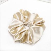 China Wholesale Satin Scrunchies for Women 15cm Fabric Elastic Hair Ties Solid Color for sale