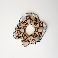 China Chiffon Hair Scrunchies for Thick Hair Korea Lace Fabric Print Pony Tails 11cm 7g for sale