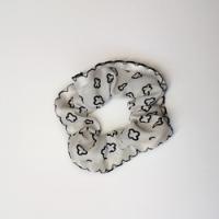 China Chiffon Hair Scrunchies for Thick Hair Korea Lace Fabric Print Pony Tails 11cm 7g for sale