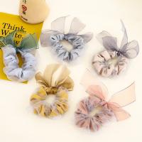 China Wholesale 5 Colors 8g Gauze Bow Hair Scrunchies for Women Girls Hair Circle Accessories for sale