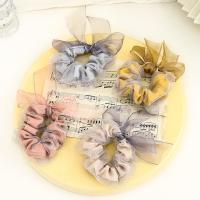 China Wholesale 5 Colors 8g Gauze Bow Hair Scrunchies for Women Girls Hair Circle Accessories for sale
