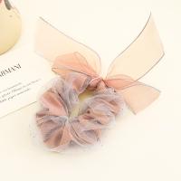 China Wholesale 5 Colors 8g Gauze Bow Hair Scrunchies for Women Girls Hair Circle Accessories for sale
